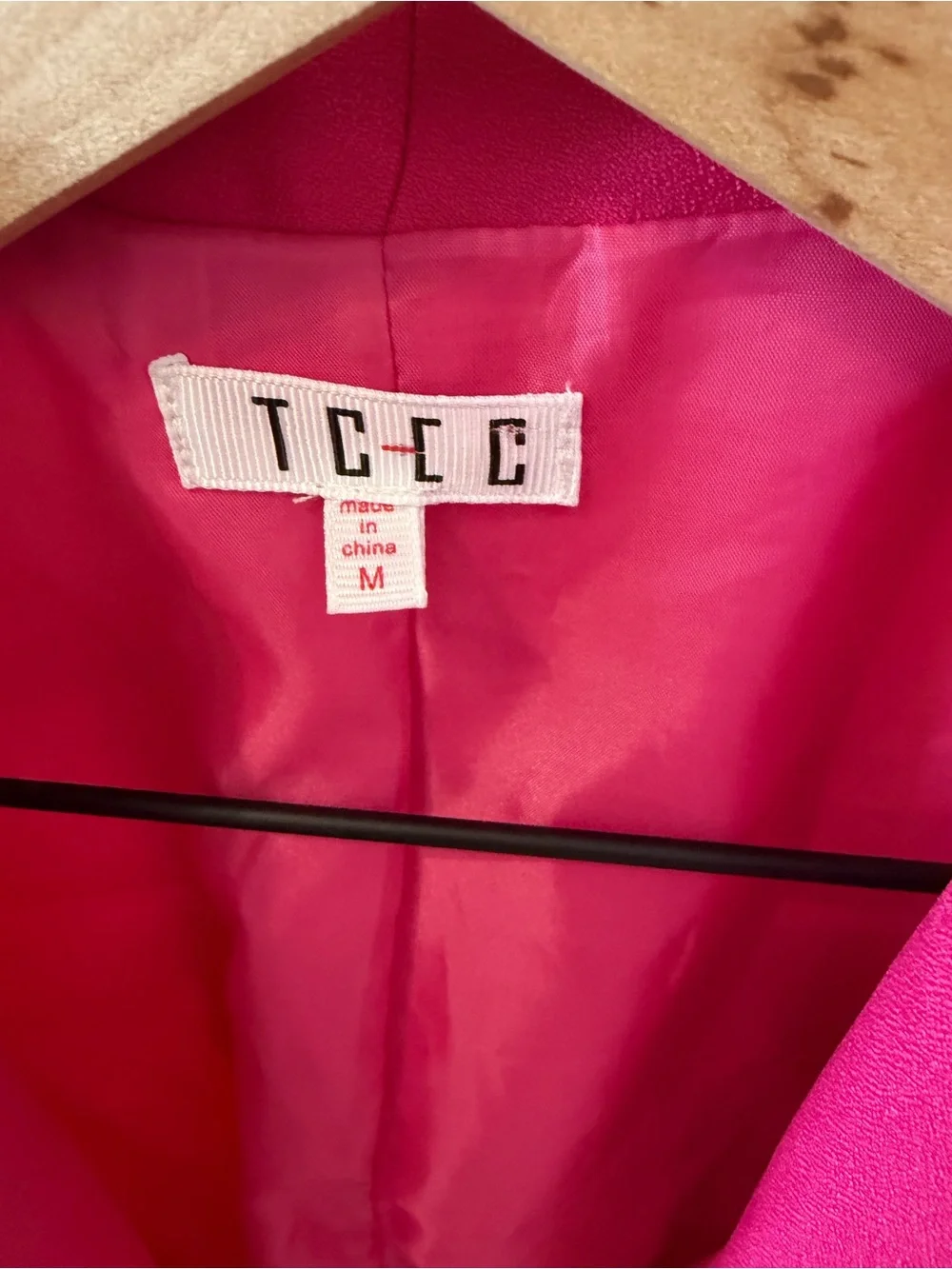 TCEC | Jackets & Coats | Tcec Hot Pink Openfront Blazer With Shawl ...